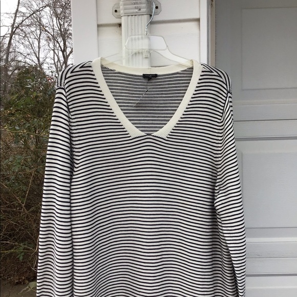 Talbots | Sweaters | Nwt Talbots Perfect For Leggings Cream Navy Stripe ...